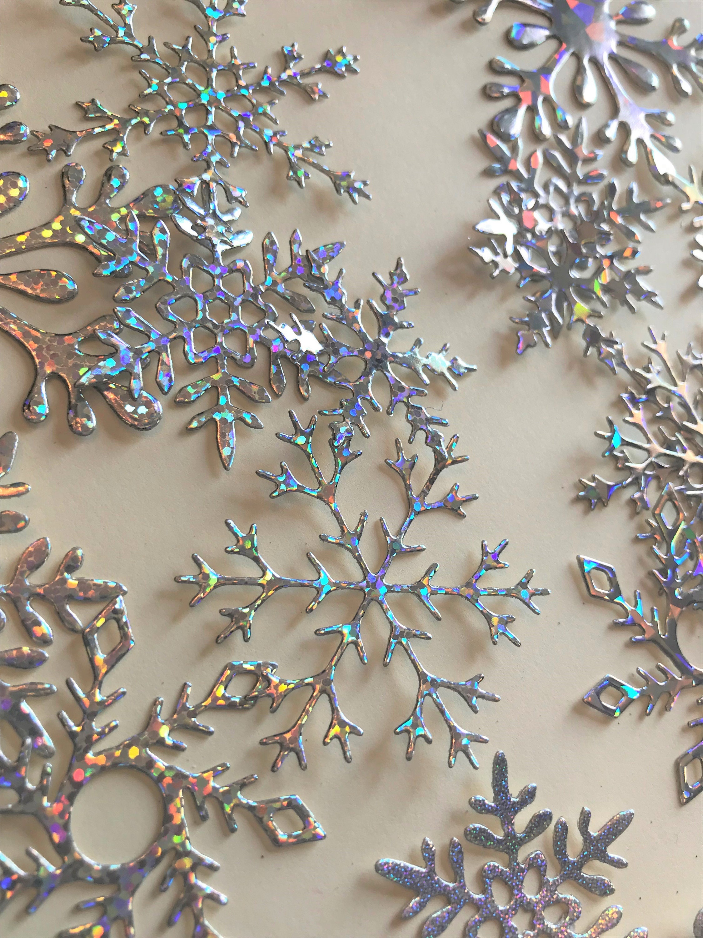Die Cuts Snowflakes Winter Intricate 16 Pieces Holographic - Etsy