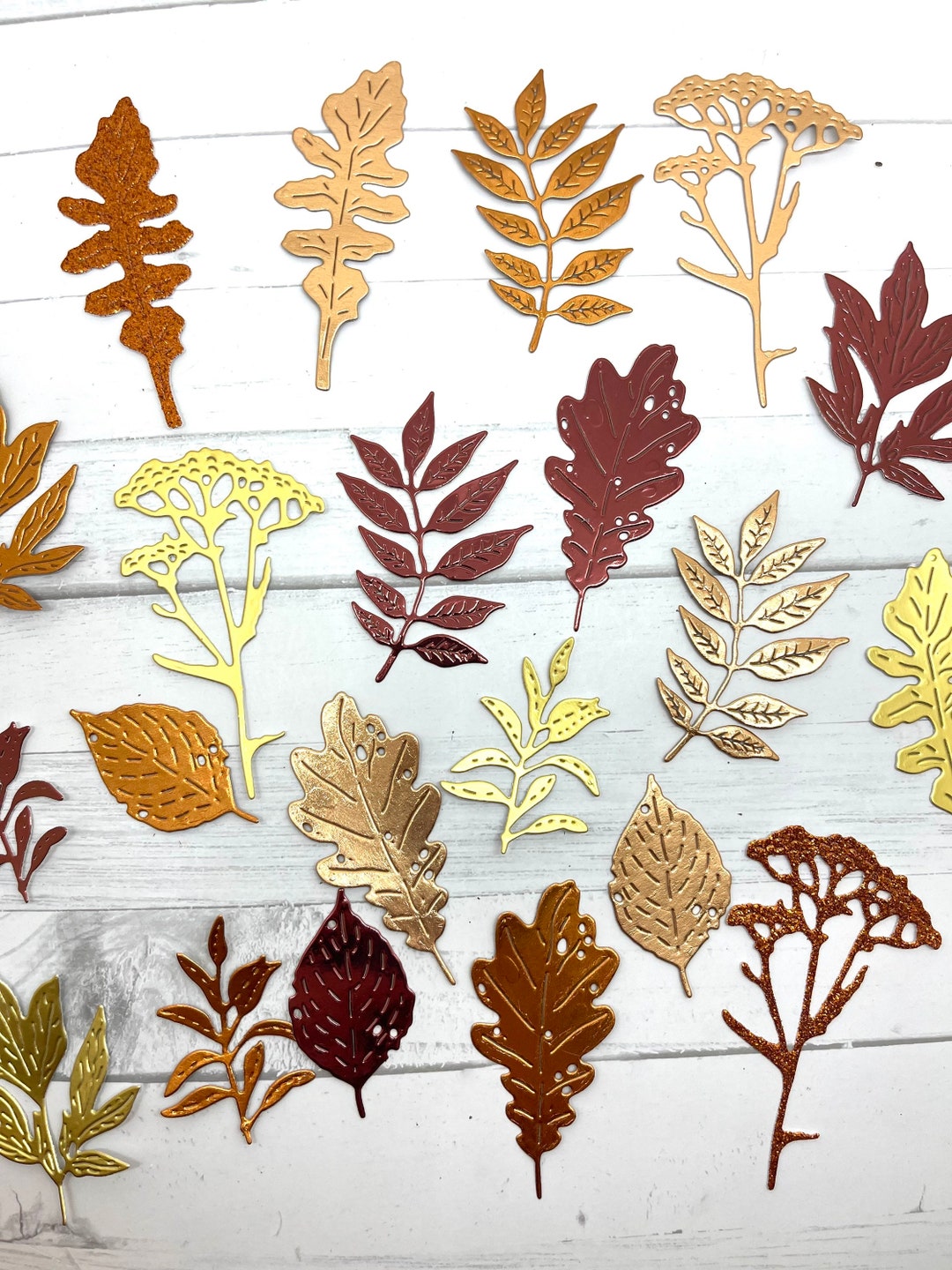 Die Cuts Leaves 14 Pieces you Choose Color Foil Mirror Glitter ...