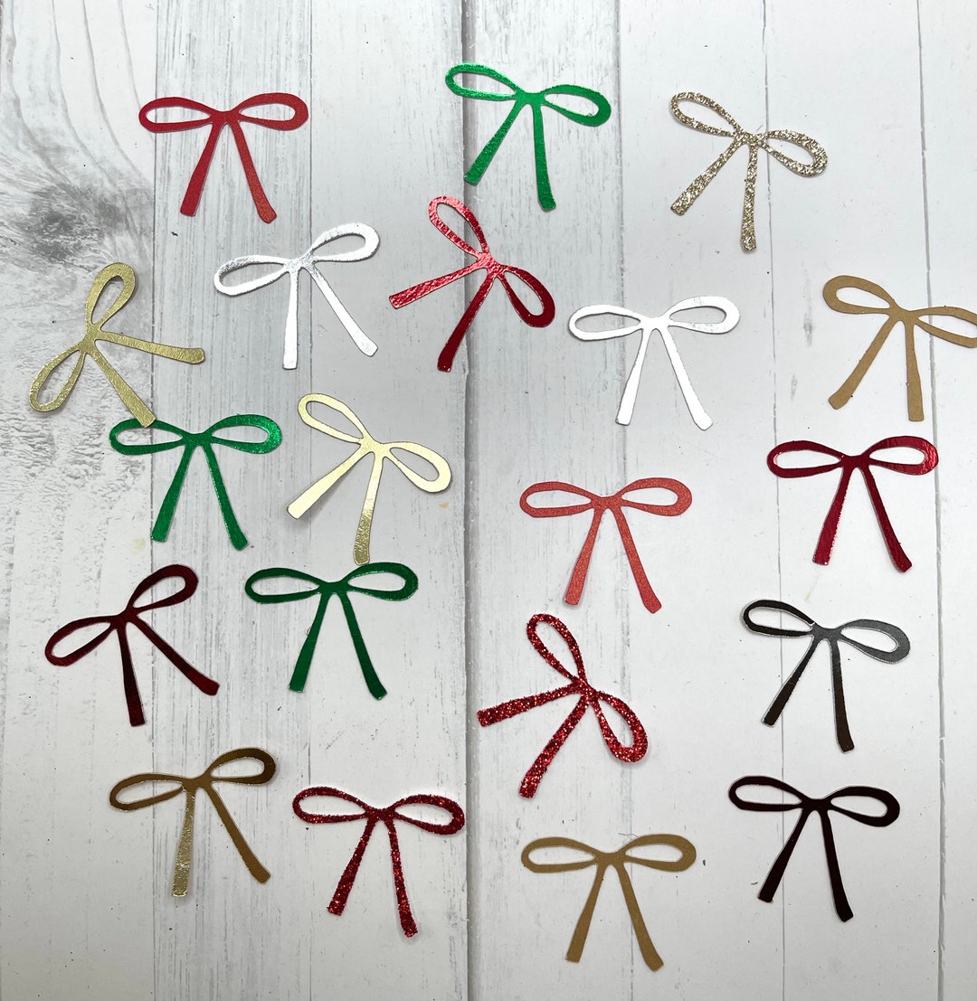 Die Cuts Dainty Bows 20 Pieces Mirror Glitter Cardstock Bow Die Cuts ...