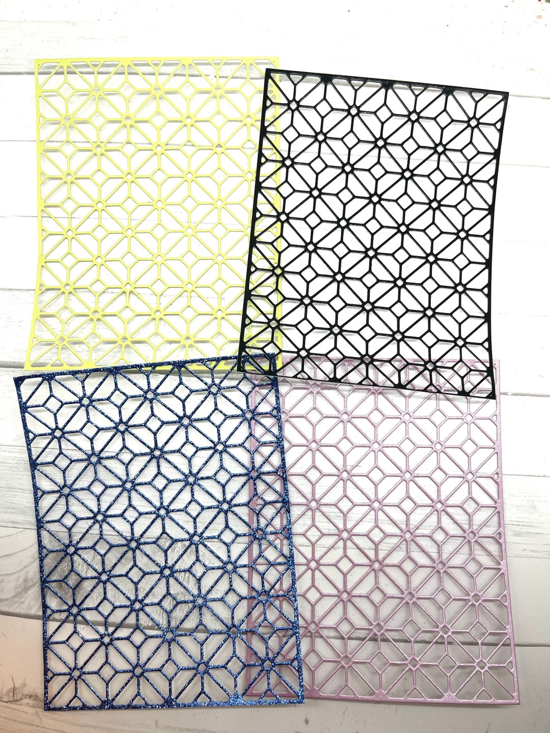 Die Cuts Geo Background 6 Pieces Foil Basic Cardstock Cover Plate Cut ...