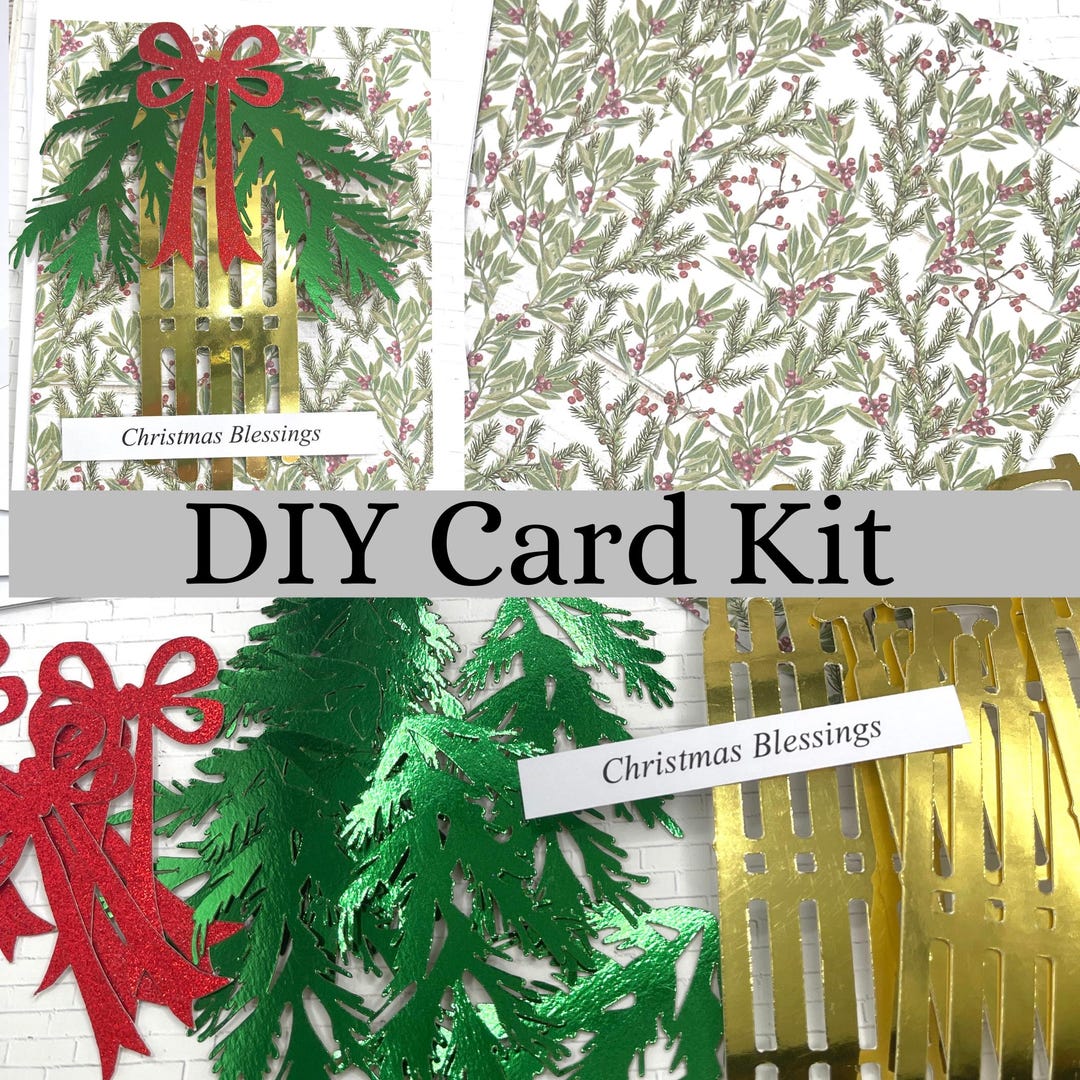 DIY Christmas Card Kit 5 Cards Make Your Own Holiday Greeting Cards ...