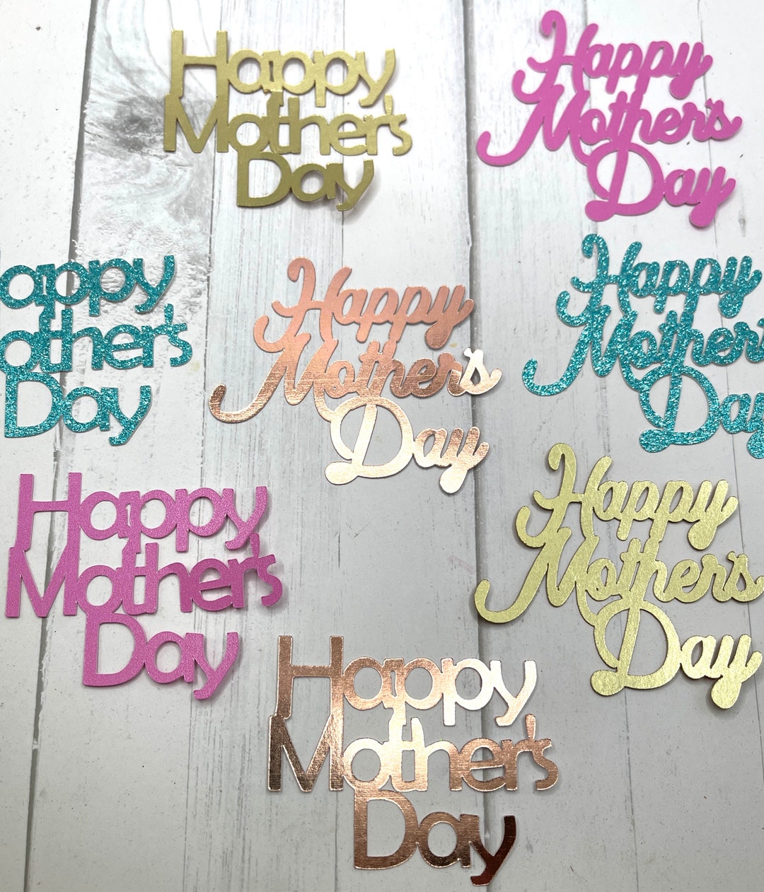 Die Cuts HAPPY MOTHERS DAY 8 Pieces Mirror Cardstock Mother's Day Card ...