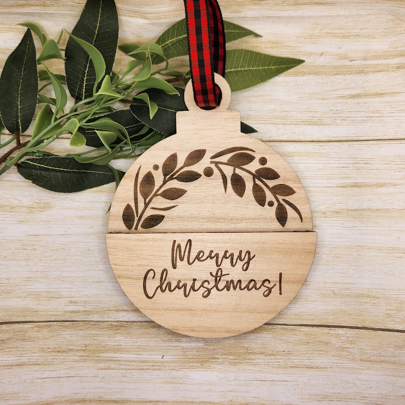 Christmas Gift Card Money Holder and Ornament Gift Tag Ornament Wooden ...