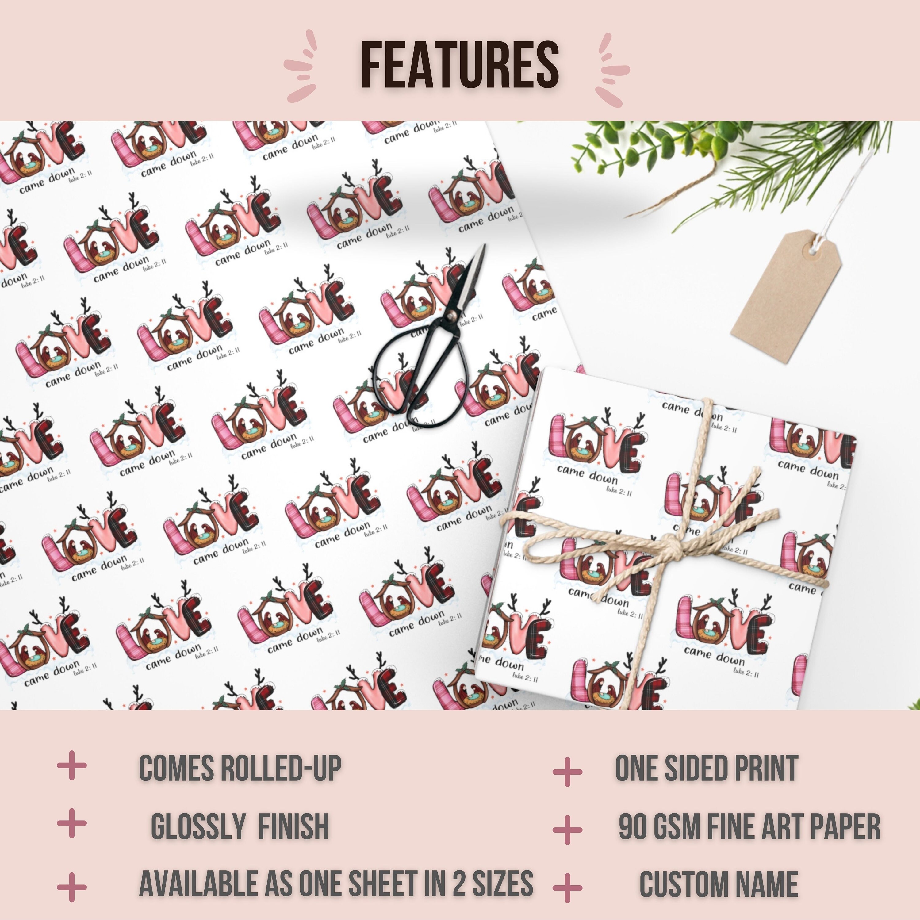 Love Came Down Nativity Scene Wrapping Paper, Christmas Wrapping Paper ...