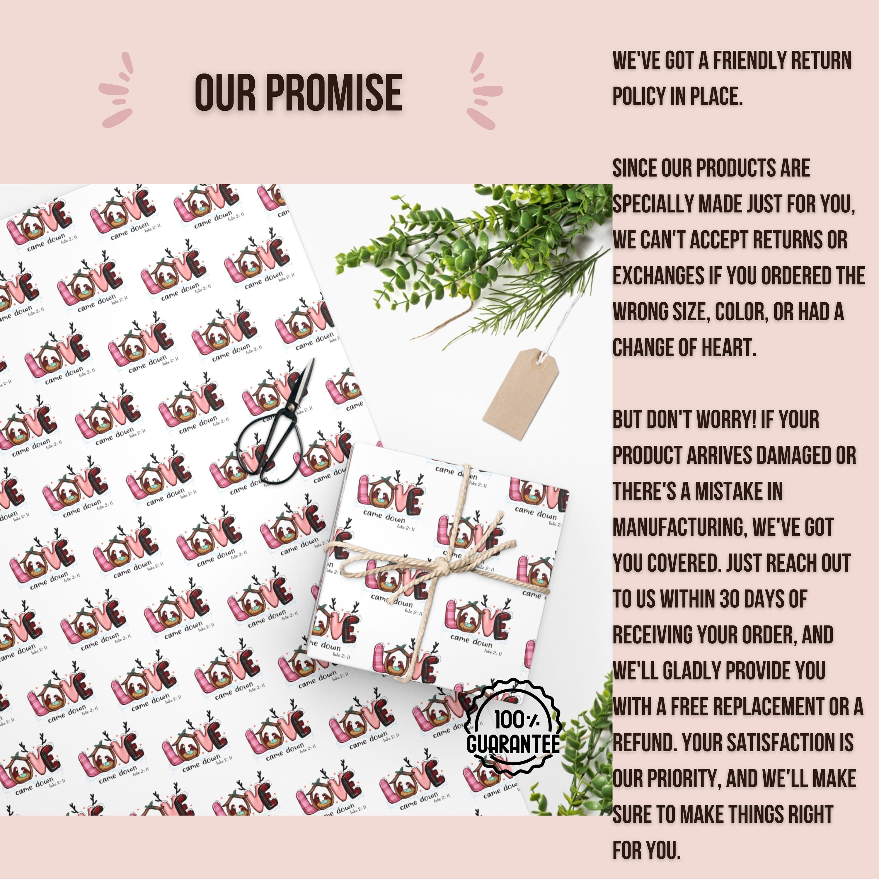 Love Came Down Nativity Scene Wrapping Paper, Christmas Wrapping Paper ...