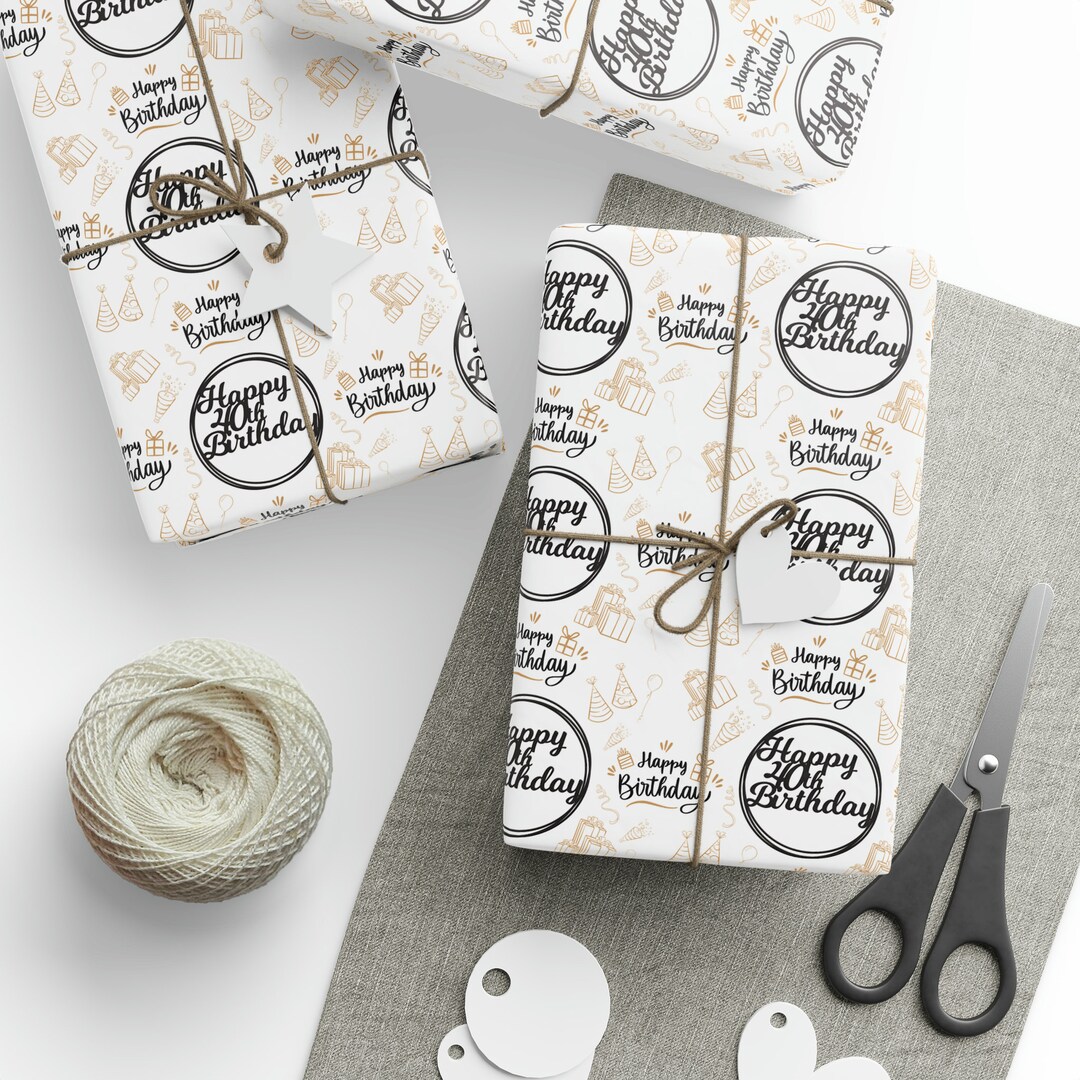 40th Birthday Wrapping Paper Roll, Forty Birthday Gift Paper for Men ...