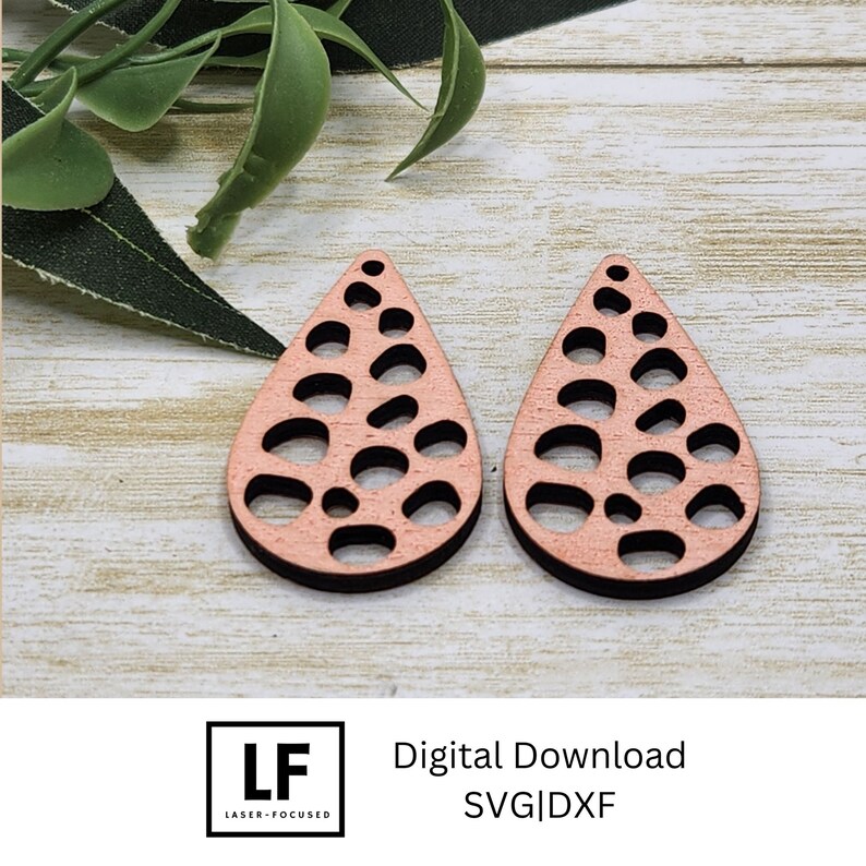 Pebbles and Stones Teardrop Earring SVG File for Laser Cut Wood ...
