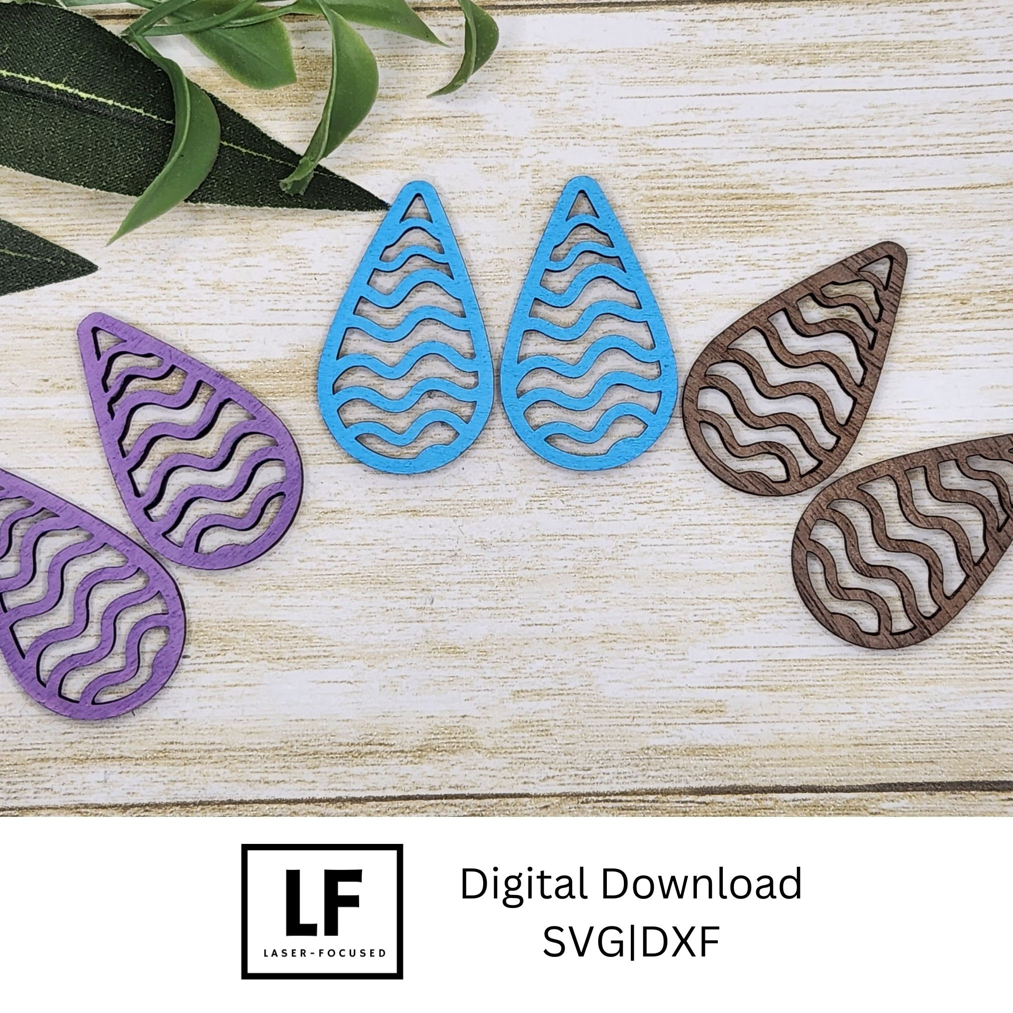 Teardrop Dangle Earring SVG Bundle File for Laser Cut Earrings - Etsy