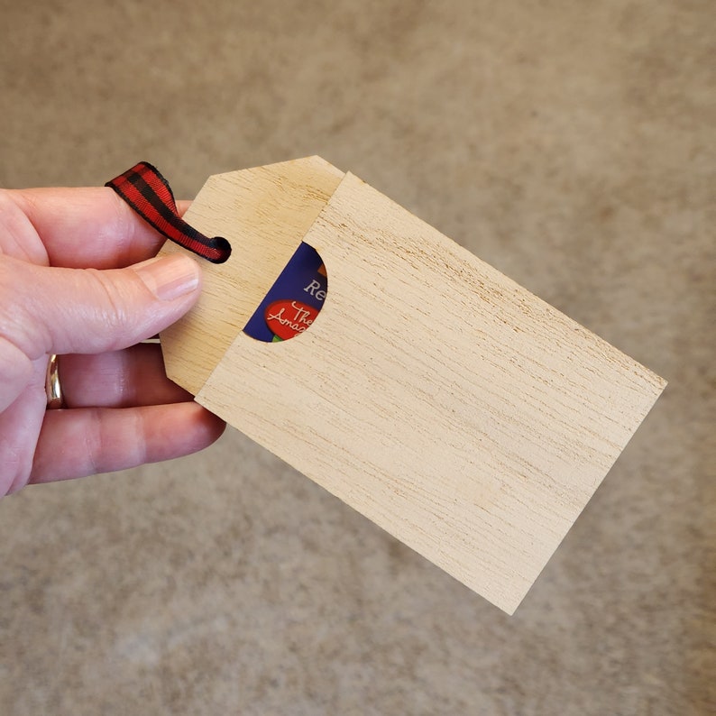 Wooden Gift Card Holder and Money Ornament Gift Tags Personalized Wood ...