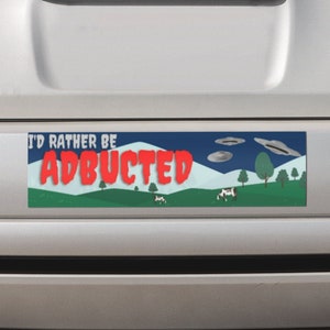 UFO Bumper Sticker, Alien Sticker, Alien Car Accessories, Cursed Bumper ...