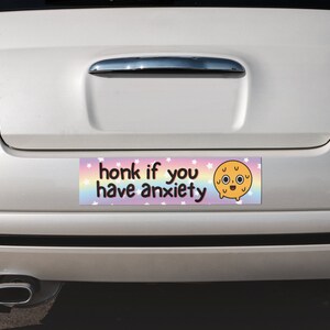 Anxiety Bumper Sticker, Girly Bumper Sticker , Gen Z Funny Bumper ...