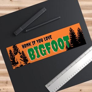 Bigfoot Bumper Sticker Gen Z, Funny Sasquatch Bumper Sticker, Cursed ...