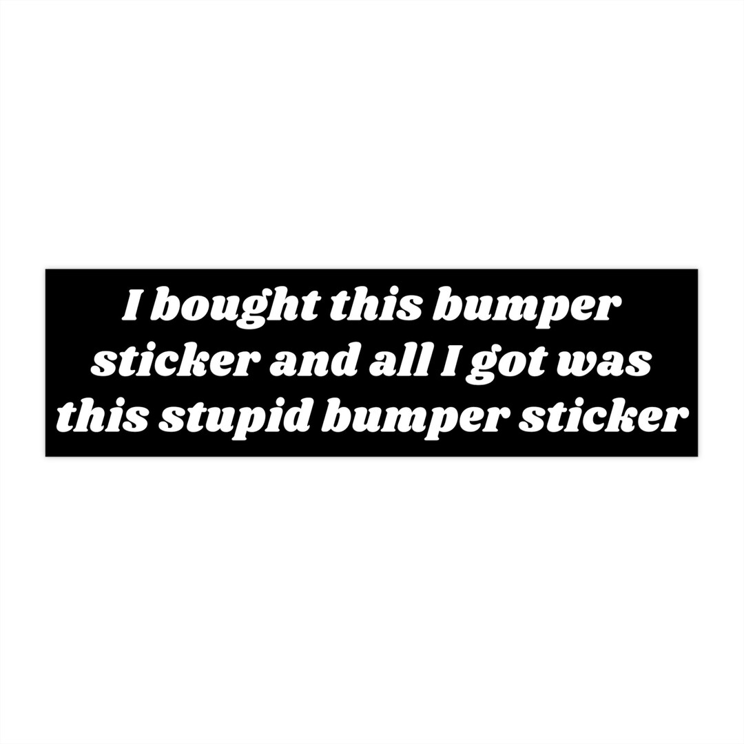 Funny 'stupid' Bumper Sticker, Sarcastic Car Decal, Novelty Gift - Etsy
