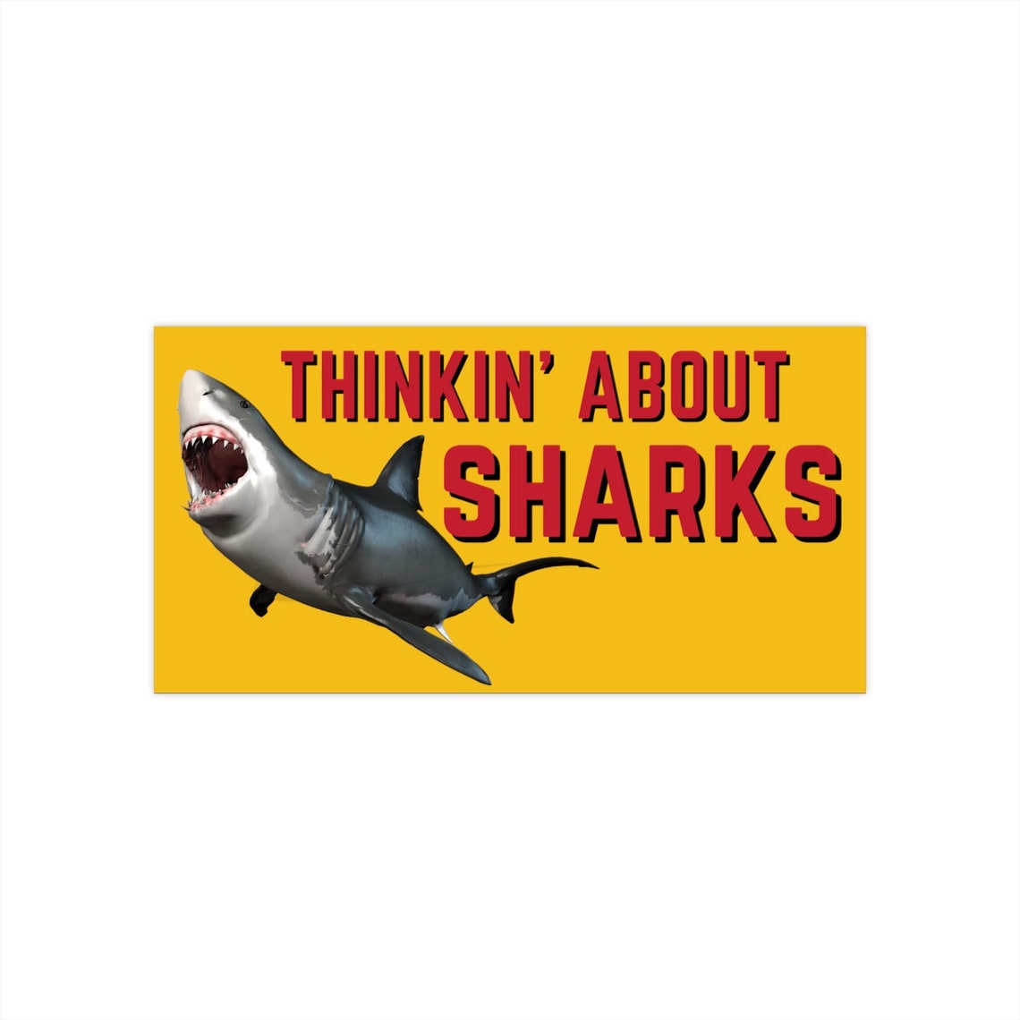 Thinking About Sharks Bumper Sticker, Weird Meme Gift - Etsy