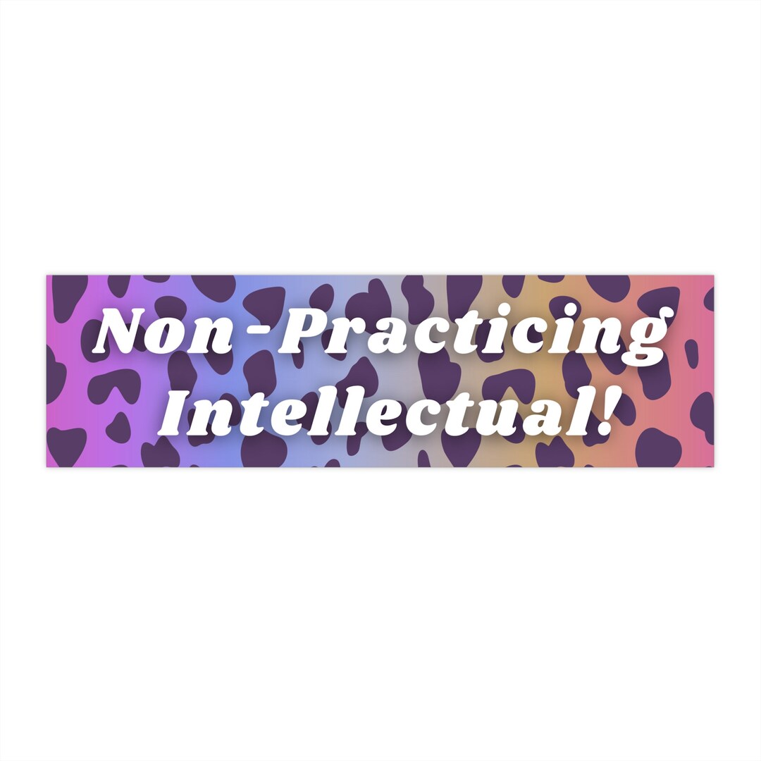 Non-practicing Intellectual Bumper Sticker, Funny Car Sticker, Gen Z ...