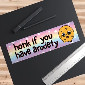 Anxiety Bumper Sticker, Girly Bumper Sticker , Gen Z Funny Bumper ...