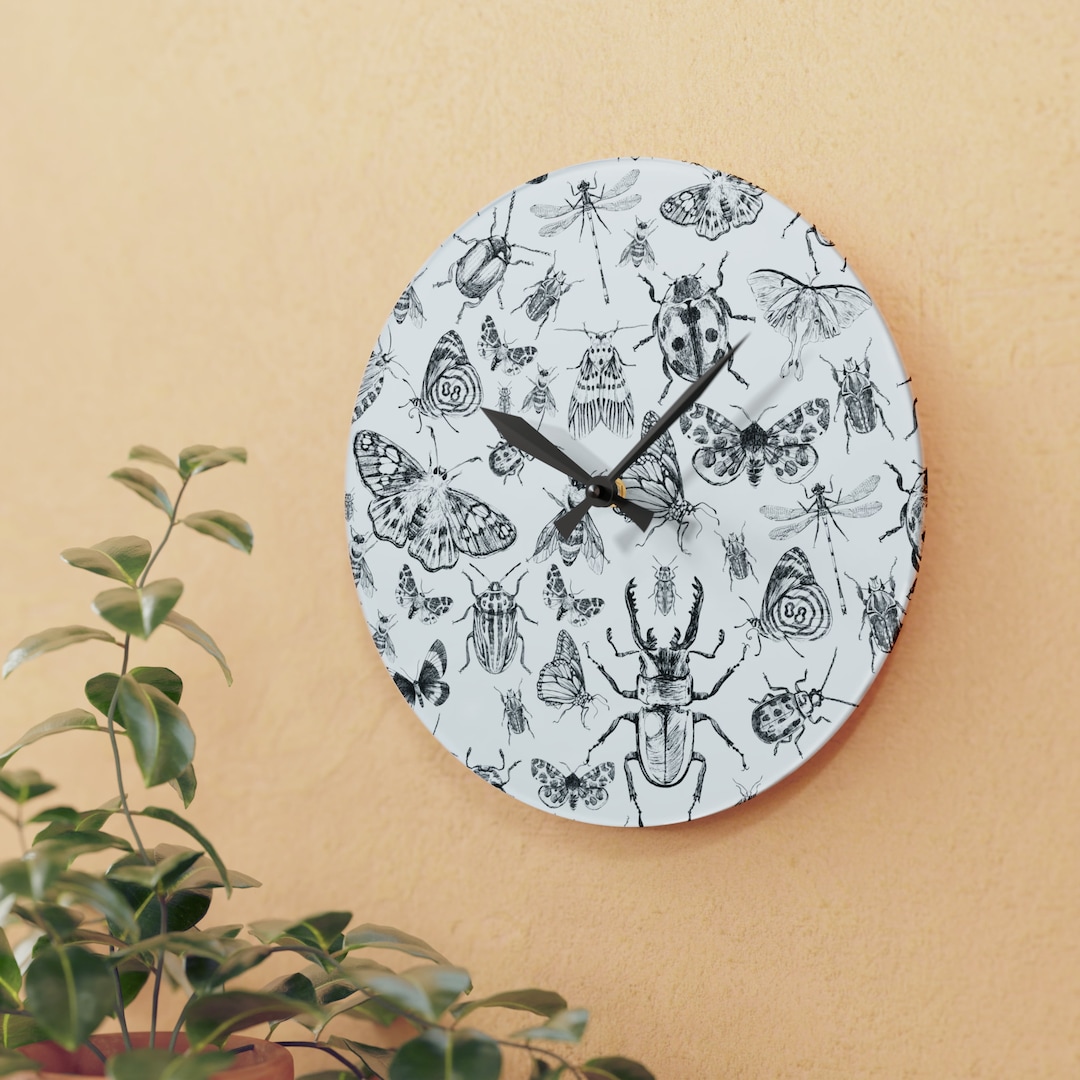 Insect Wall Clock, Cottagecore Butterfly Clock, Maximalist Home Decor ...