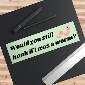 Worm Bumper Sticker Funny, Cute Car Sticker Decals, Cursed Bumper ...