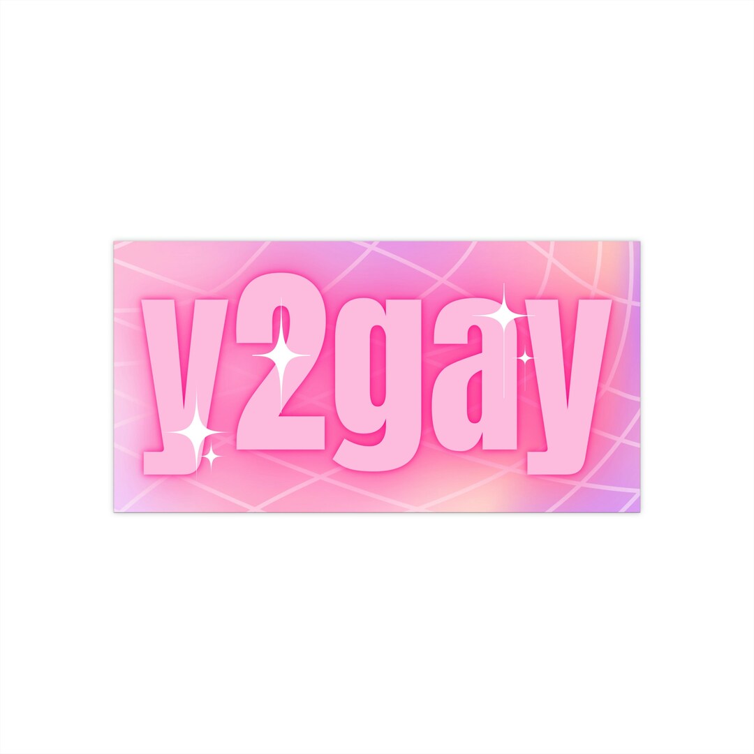 Y2K Bumper Sticker, Funny Car Decal, Pink Car Stickers, LGBTQIA Bumper ...