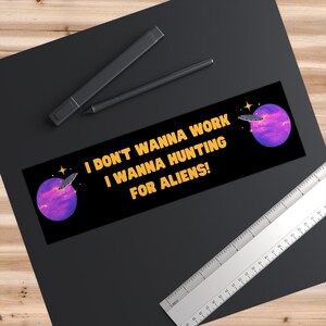 Funny UFO Bumper Sticker Gen Z, Alien Car Decal Sticker, I Brake for ...