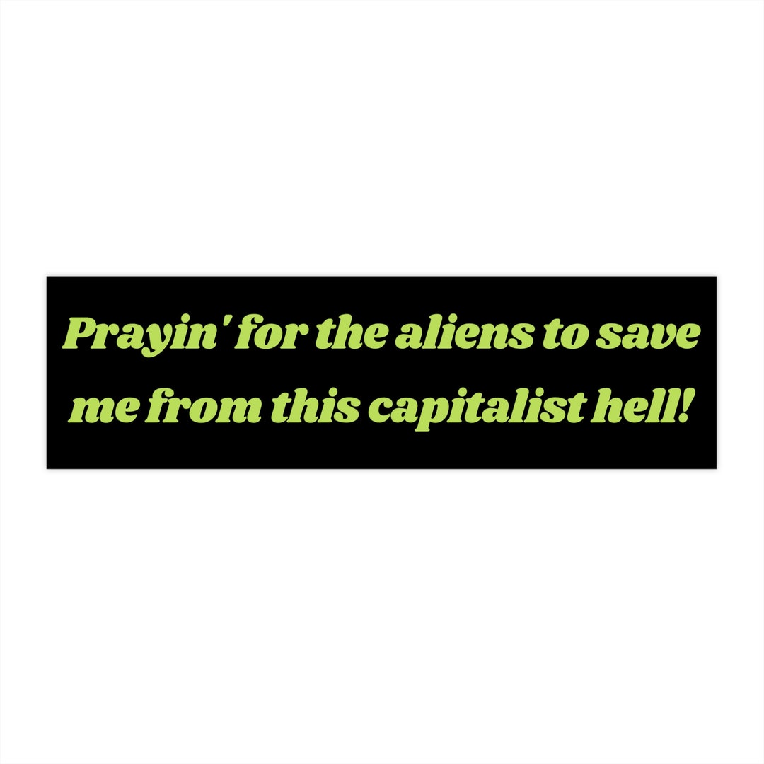 Capitalist Hell Bumper Sticker Funny, Cute Car Sticker Decals, Cursed ...