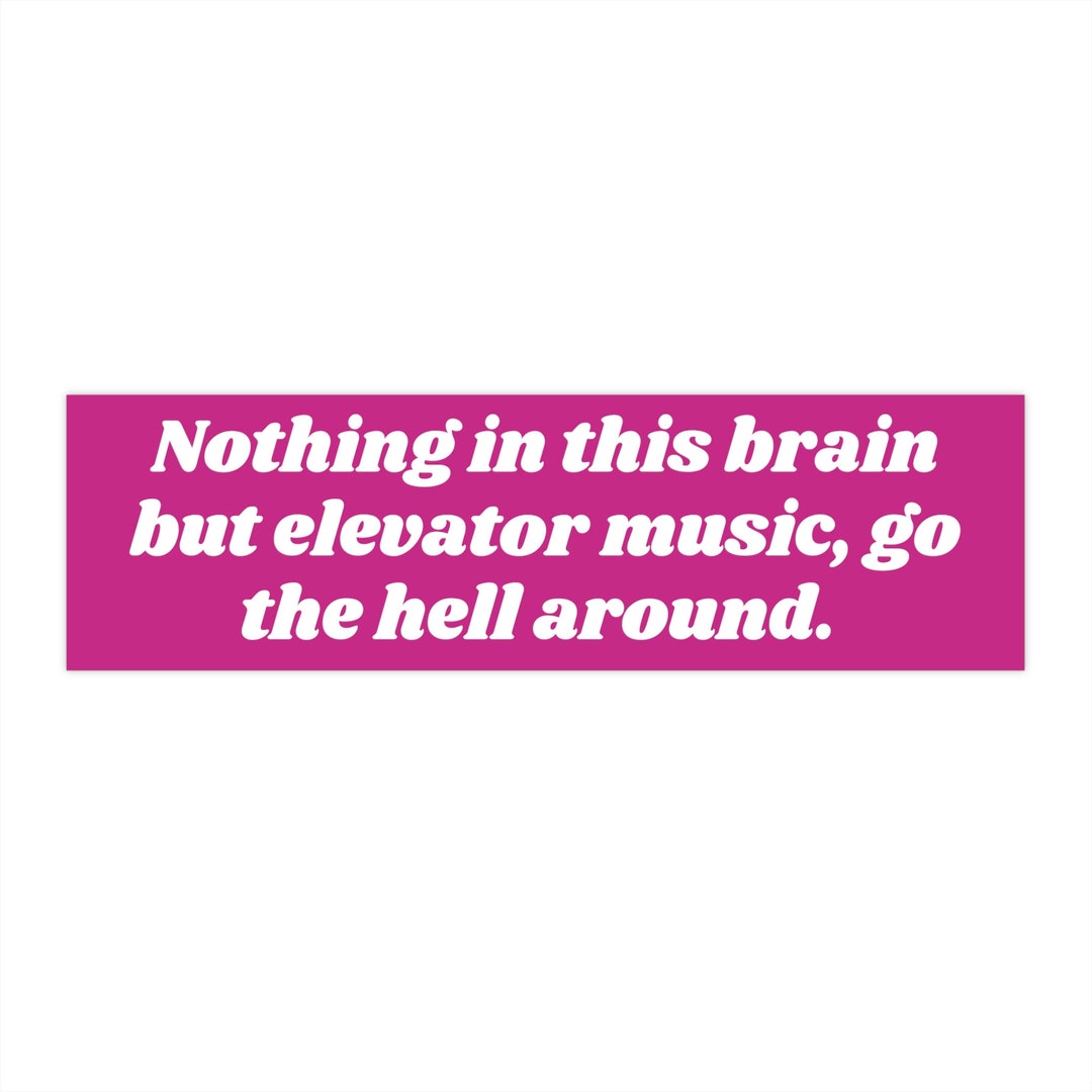 Empty Brain Bumper Sticker Funny, Cute Car Accessories, Pink Car Decor ...