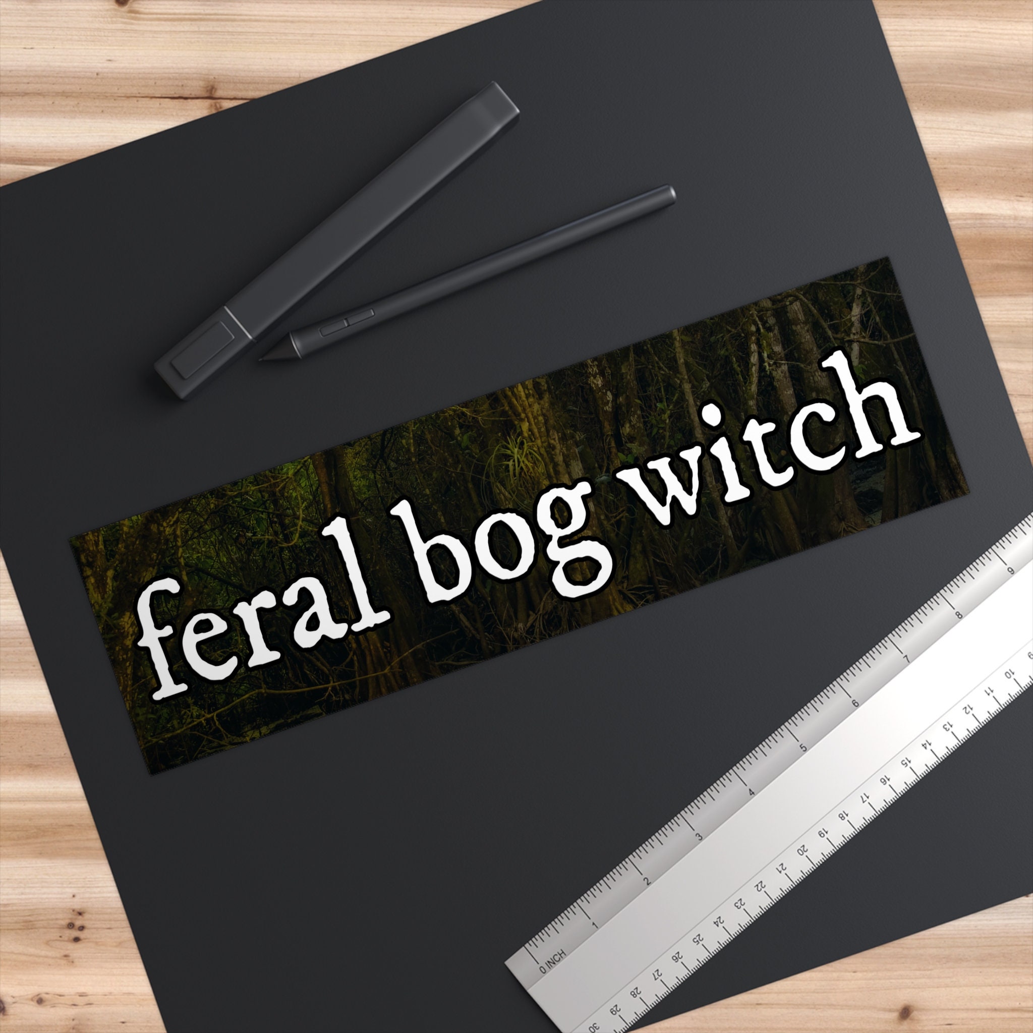 Feral Bog Witch Bumper Sticker, Witchy Stickers Funny, Cursed Stickers ...