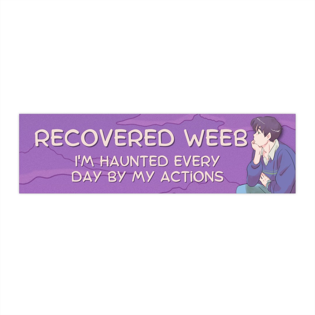 Recovering Weeb Bumper Sticker Gen Z, Anime Car Decal, Cursed Car ...
