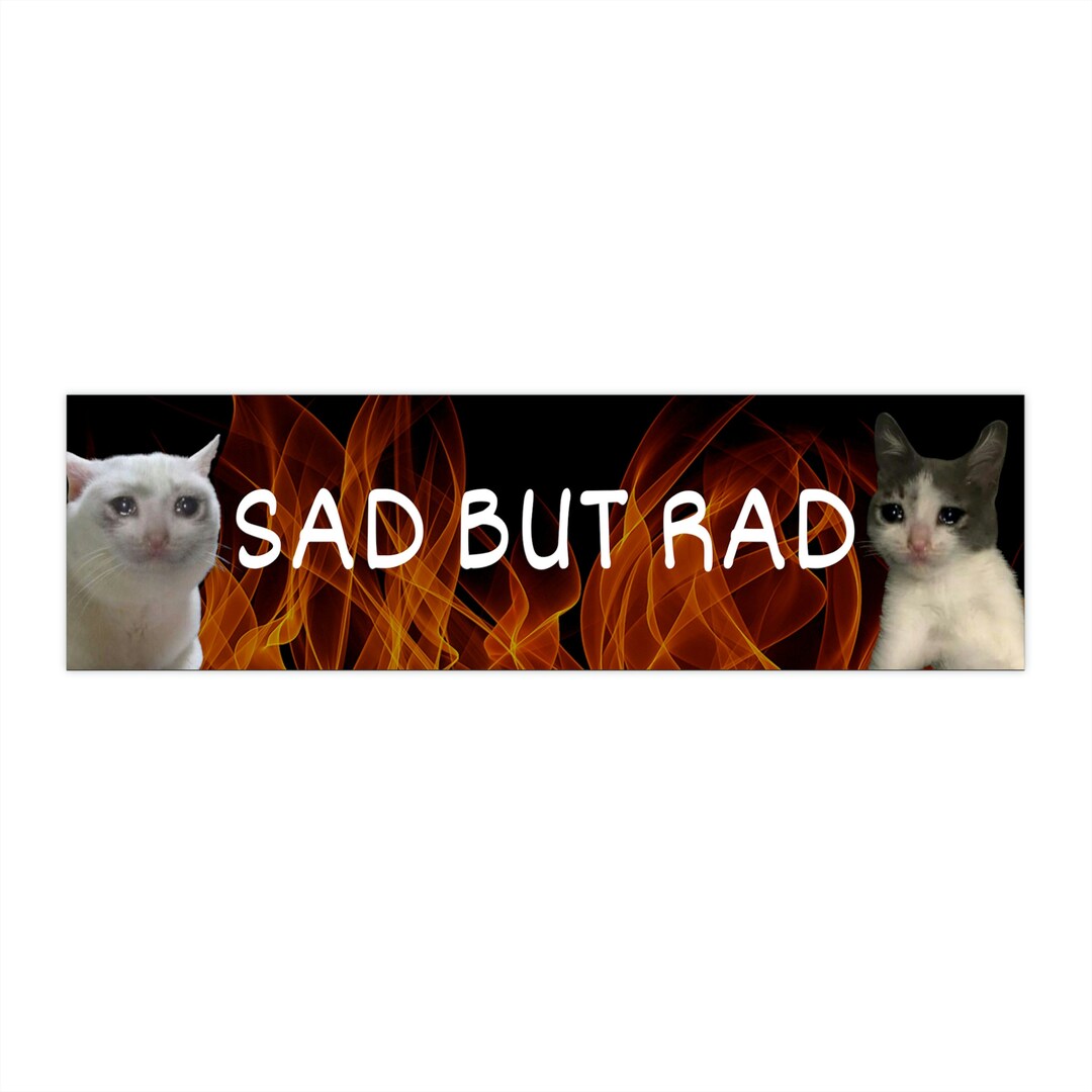 Sad but Rad Meme Bumper Sticker, Funny Bad Driver Bumper Sticker, Meme ...