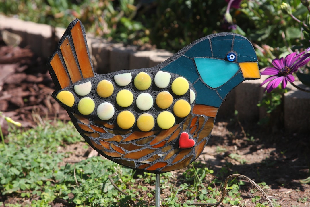 Mosaic Quail Bird Yard Art - Etsy