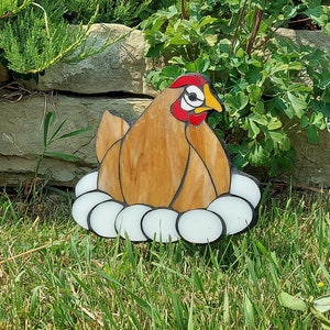 Mosaic Chicken With Eggs Yard Art - Etsy