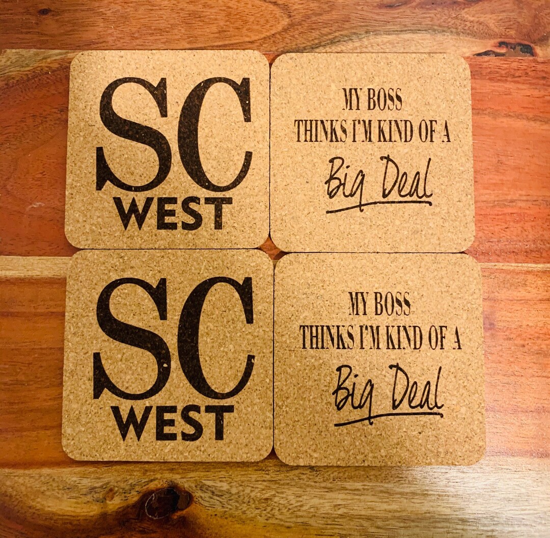 Monogrammed Cork Coaster, Round Coaster, Personalized Coaster, Beverage ...