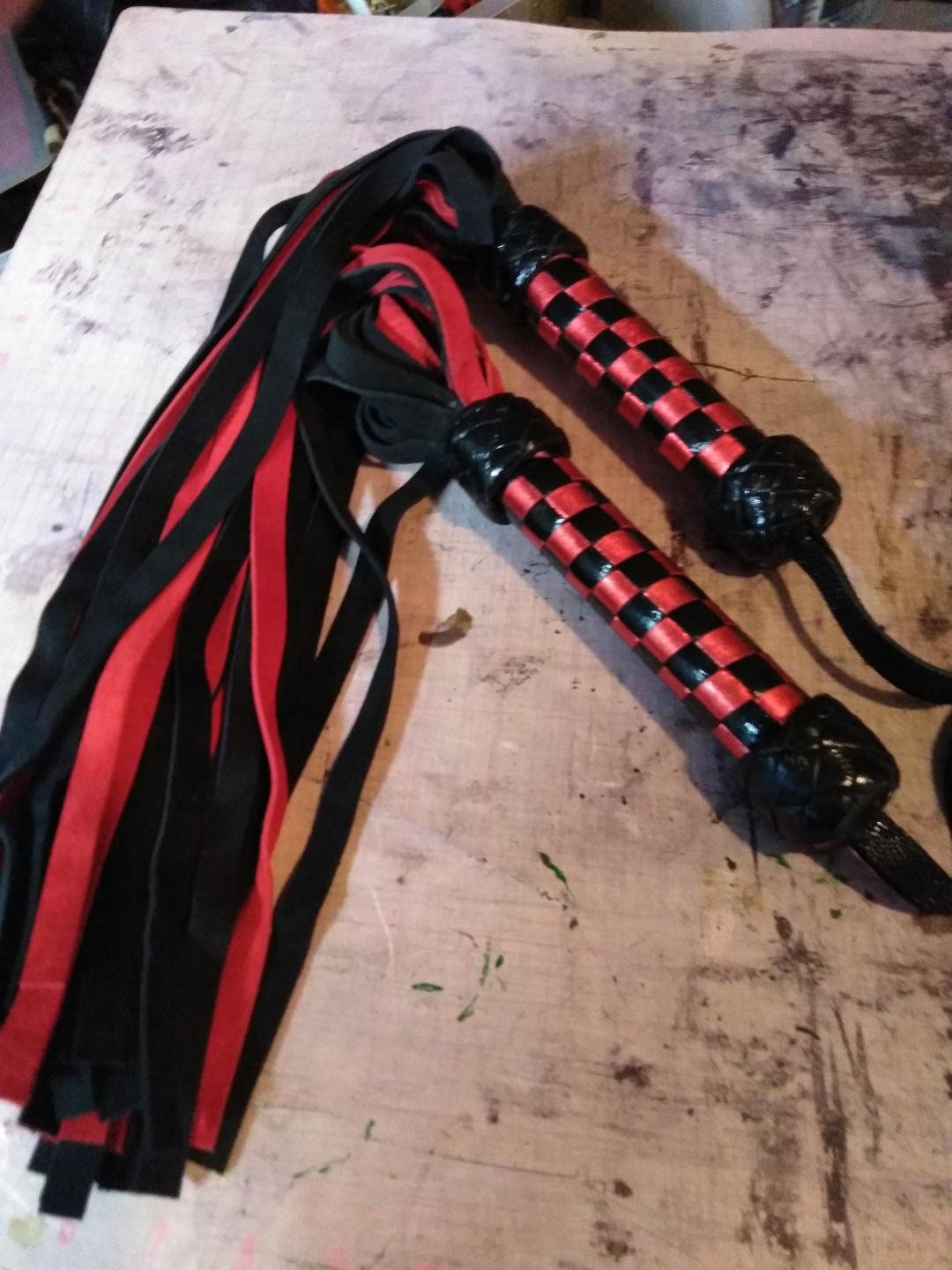 Red/black Florentine Floggers. (matched Pair) - Etsy