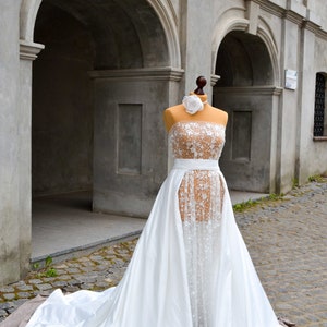 Detachable Train Long Train Dress Bridal Satin Detachable Train Wedding ...