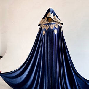 Сape Halloween Velvet Cloak Hooded Cloak Halloween Clothes Long Cape ...