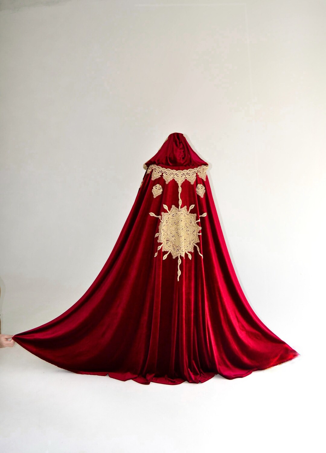 Cape Halloween Velvet Cloak Hooded Cloak Halloween Clothes Long Cape ...