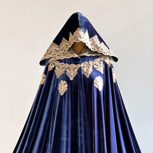 Сape Halloween Velvet Cloak Hooded Cloak Halloween Clothes Long Cape ...