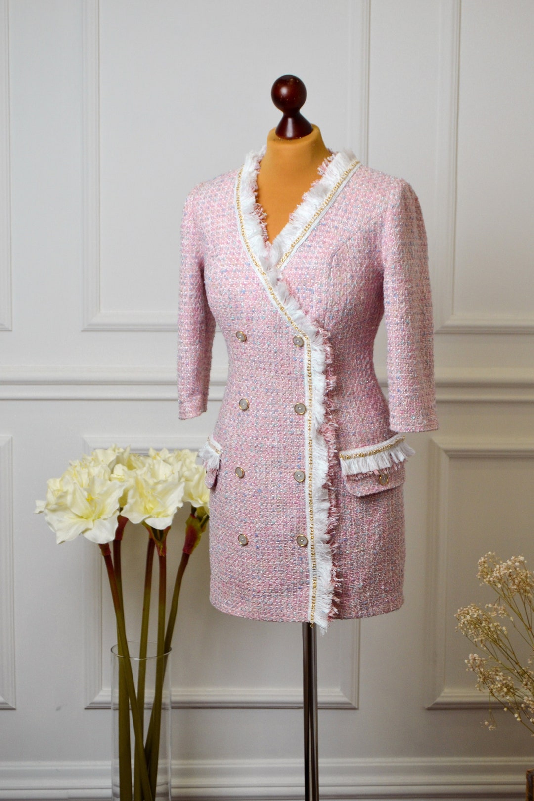 Formal Suit Business Suit Pink Tweed Suit Style Suit Wedding Suit ...