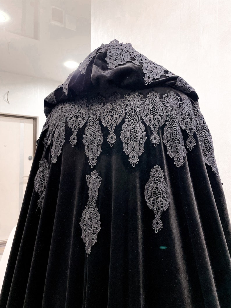 Black Cape Halloween Velvet Cloak Theater Cloak Hooded Cloak - Etsy