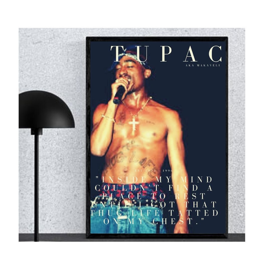 Custom Tupac Magazine Cover Wall Art , Music Art Poster, Quote Wall Art ...