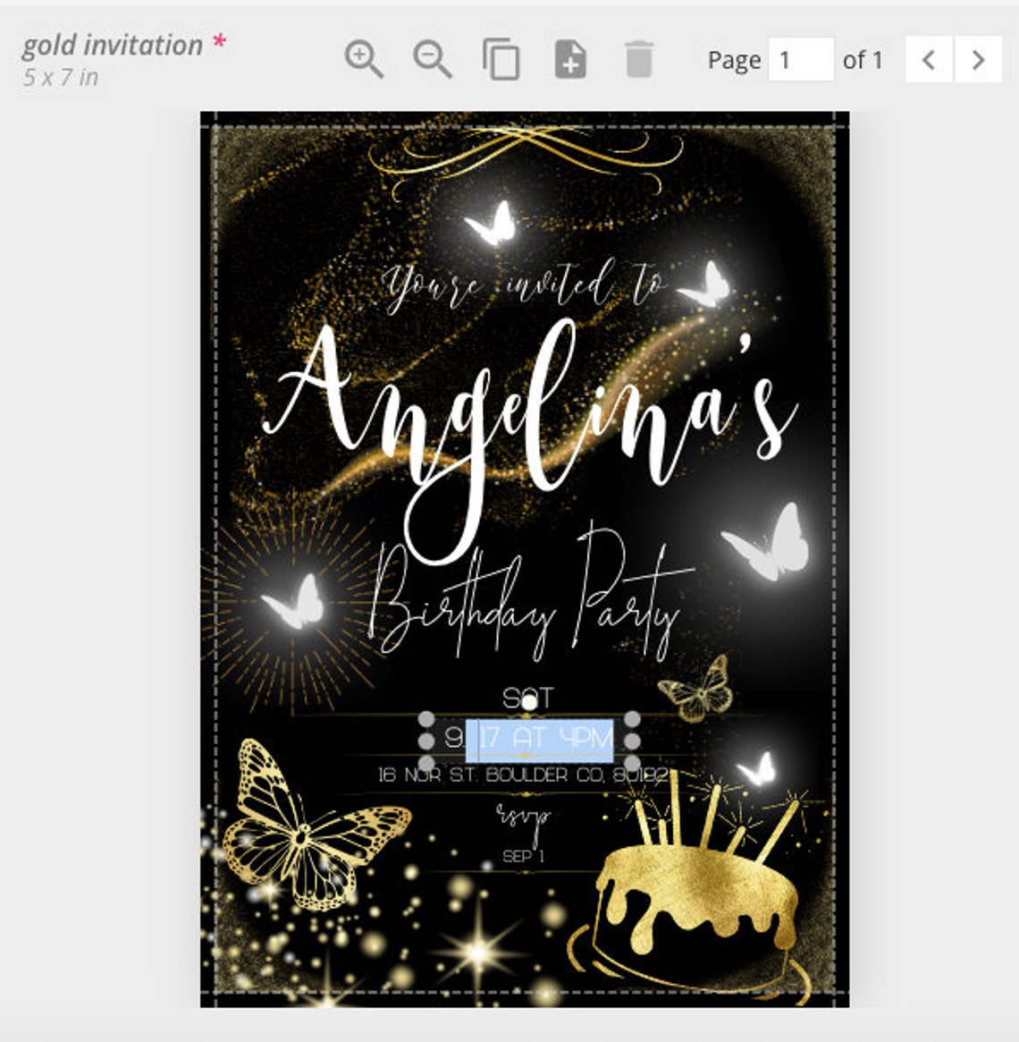 Digital Gold Birthday Invitation Template - Etsy