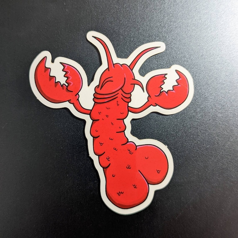 Penis Sticker Funny Lobster Penis Art For Bachelorette Party Etsy