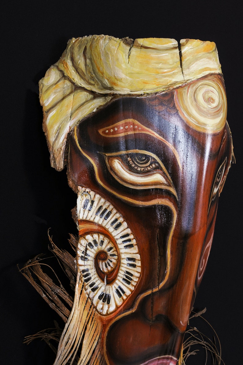 Unique, and Original, Mixed Media, Wall Art Palm Frond Mask - Etsy