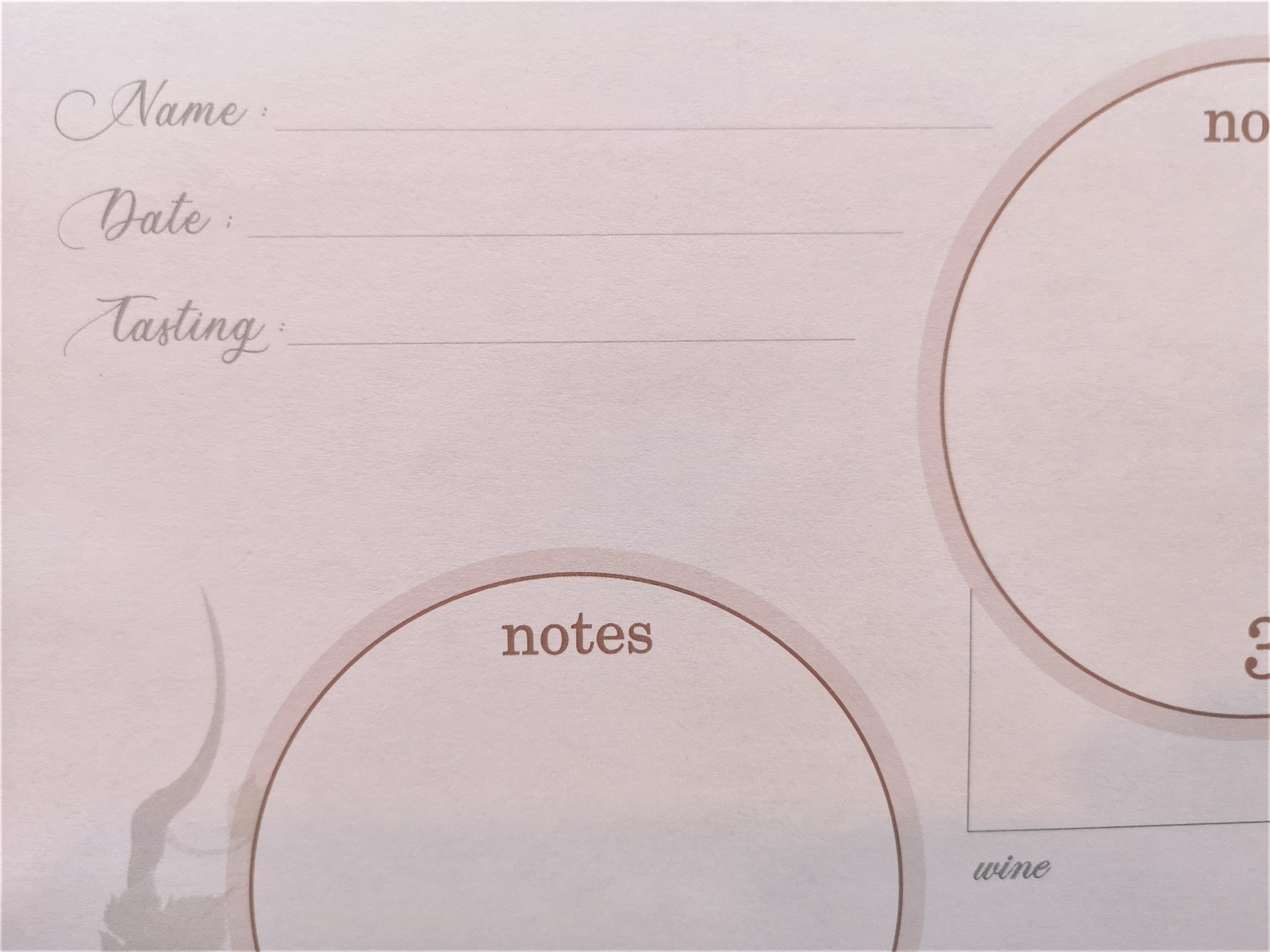 Wine Tasting Mat for 6 Glasses - Classic Style (IMMEDIATE DOWNLOAD) - Etsy