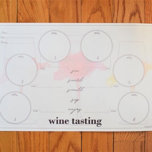 Wine Tasting Mat for 6 Glasses - MODERN Style (IMMEDIATE DOWNLOAD) - Etsy