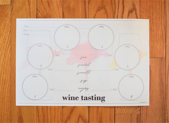 Wine Tasting Mat for 6 glasses MODERN Style | Etsy
