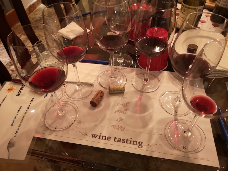 Wine Tasting Mat for 5 Glasses - Classic Style (IMMEDIATE DOWNLOAD) - Etsy