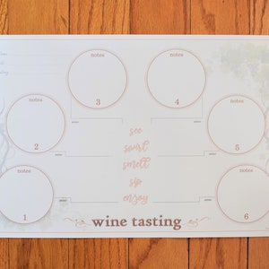 Wine Tasting Mat for 6 Glasses - Classic Style (IMMEDIATE DOWNLOAD) - Etsy