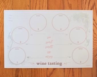 Wine Tasting Mat for 5 Glasses - Classic Style (IMMEDIATE DOWNLOAD) - Etsy