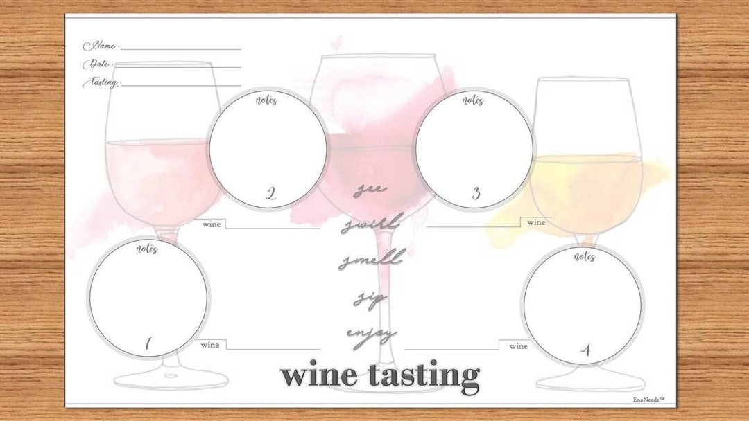 Wine Tasting Mat for 4 Glasses - MODERN Style (IMMEDIATE DOWNLOAD) - Etsy